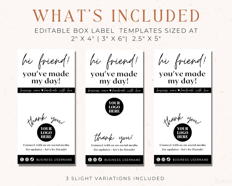 Editable Box Label Template Box Seal Label Custom Branding - Etsy
