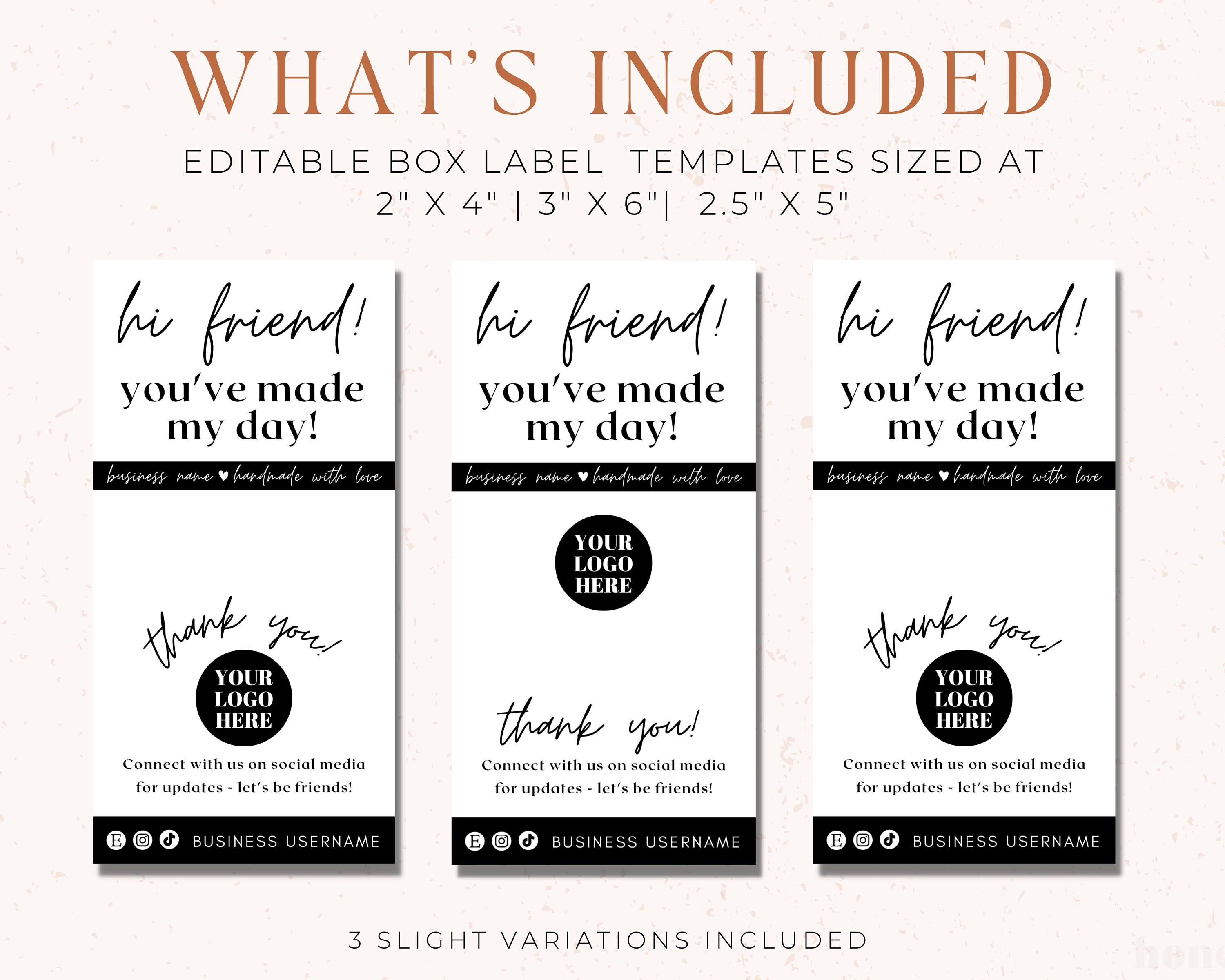 Editable Box Label Template, Box Seal Label, Custom Branding Template ...