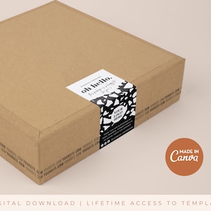 Editable Box Label Template, Box Seal Label, Custom Branding Template ...