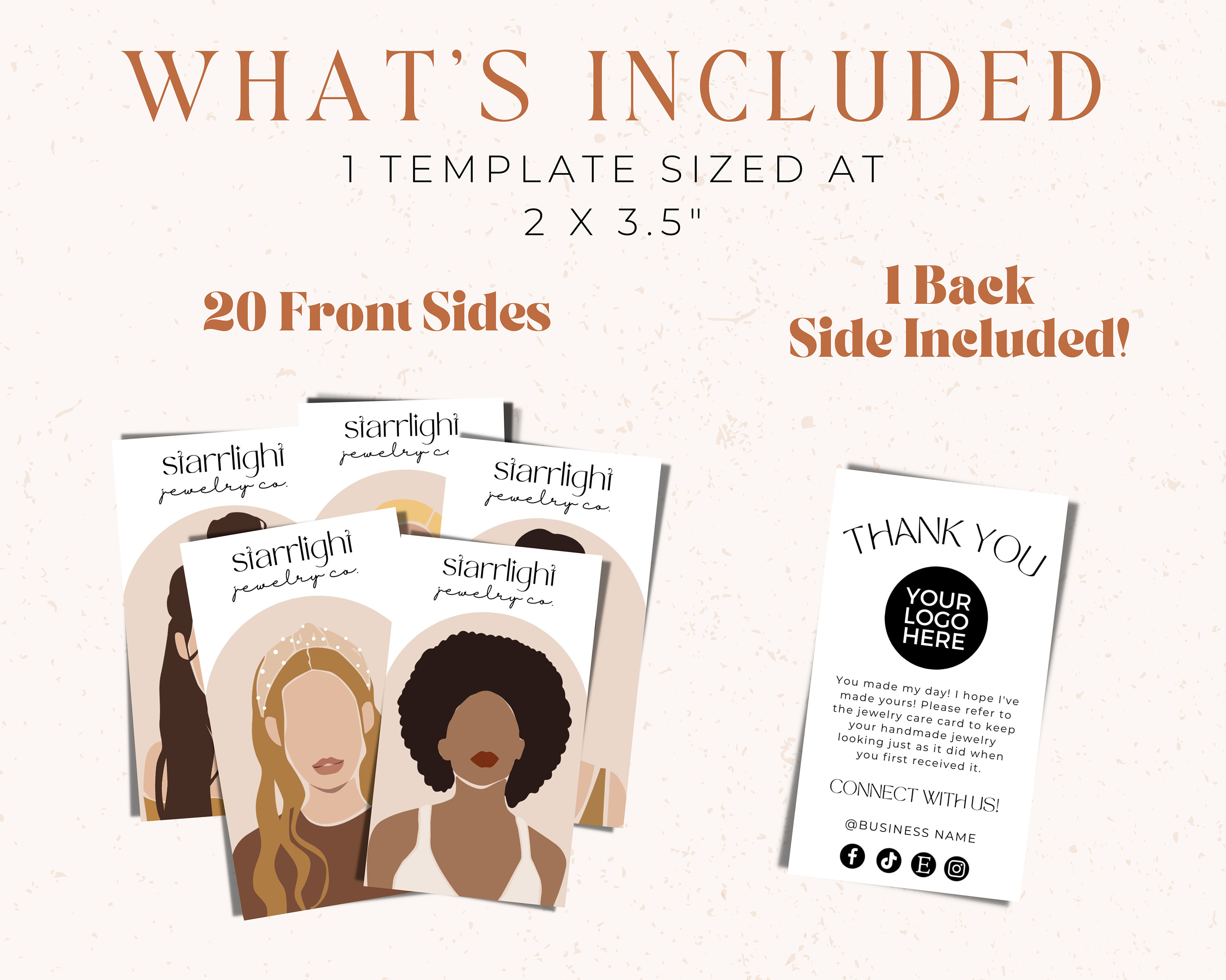 20 Editable Earring Display Card Template, Boho Earring Tag Template ...