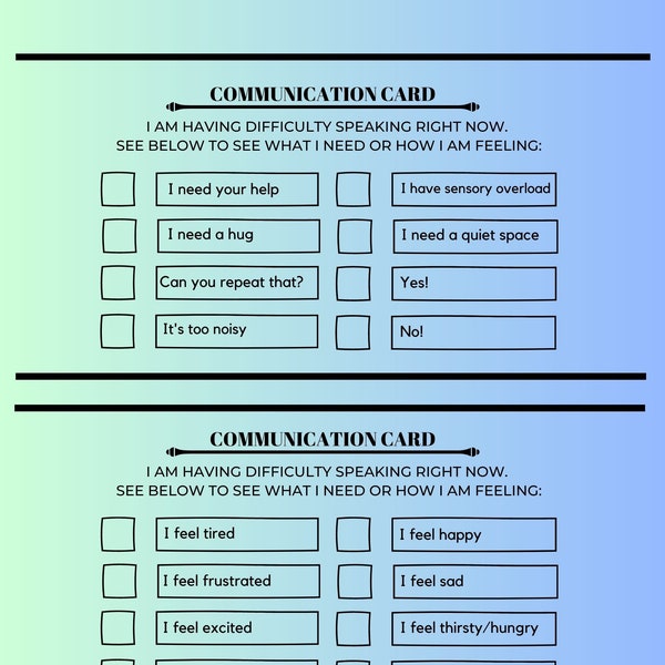 Communication Cards - Etsy