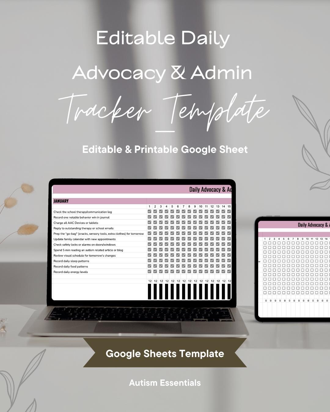 Daily Advocacy & Admin Tracker – Google Sheets Template – Management ...