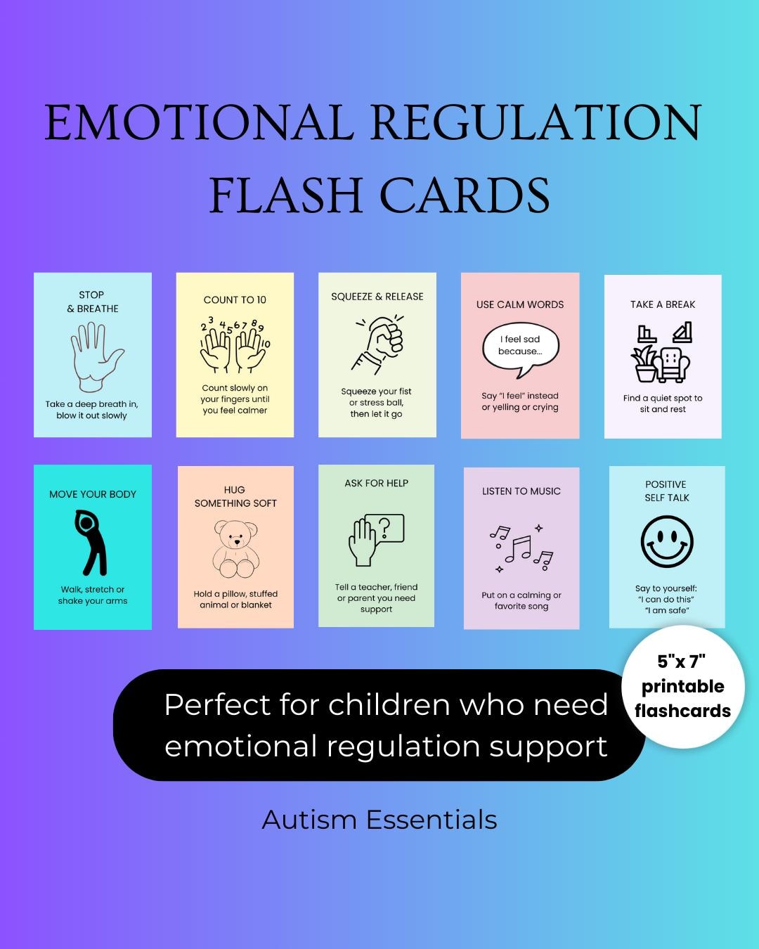 Autism Meltdown Visual Cards | Emotional Regulation Cards for Kids ...