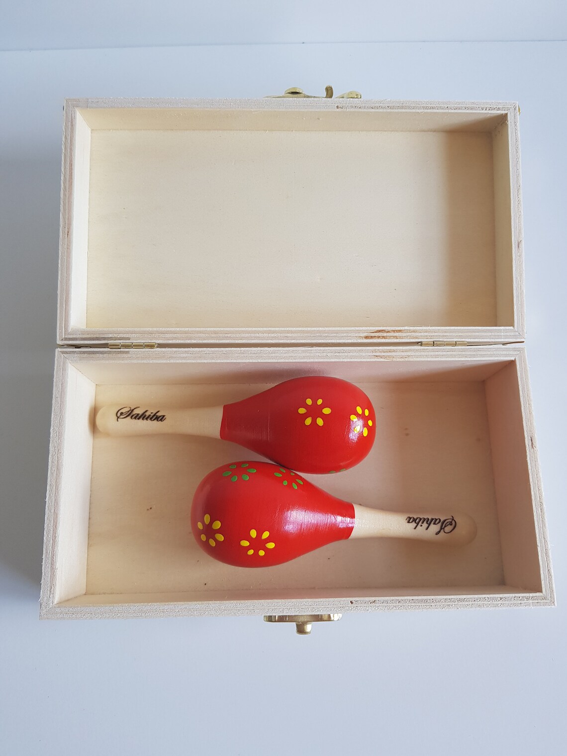 Personalised Customised Mini Wooden Maracas Wooden Box Baby | Etsy