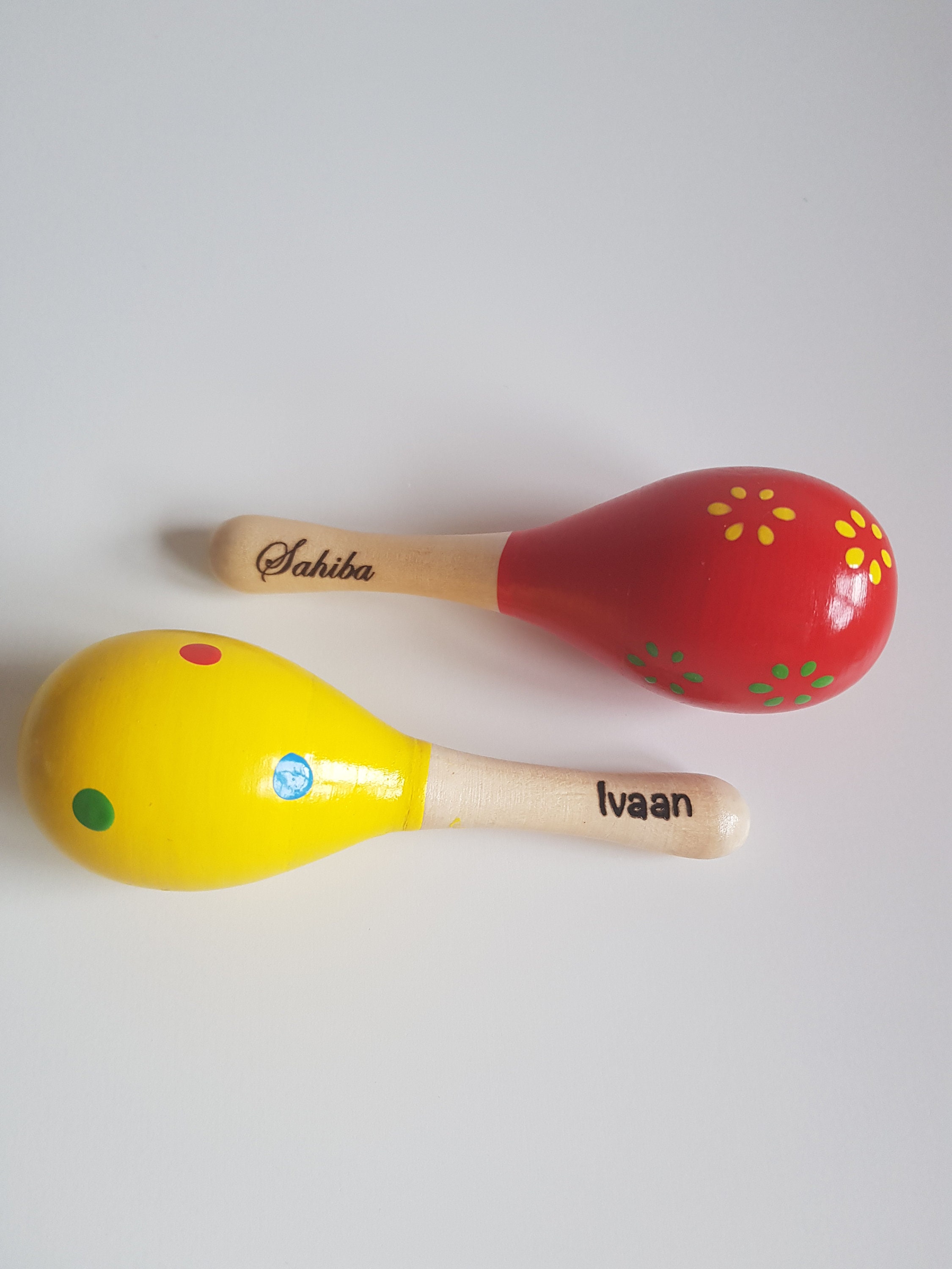 Personalised Customised Mini Wooden Maracas Wooden Box Baby | Etsy