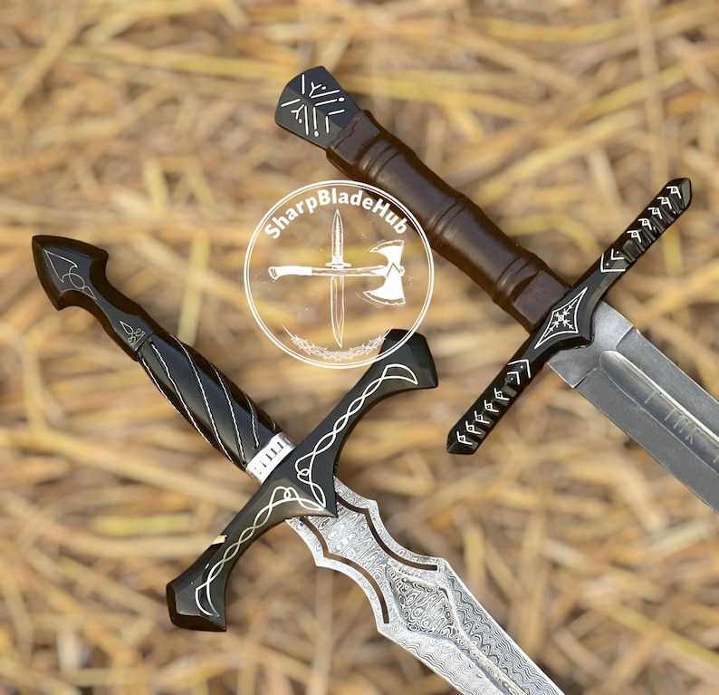 Handmade Damascus Steel Sword – Viking Sword, Personalized Gift for Him ...