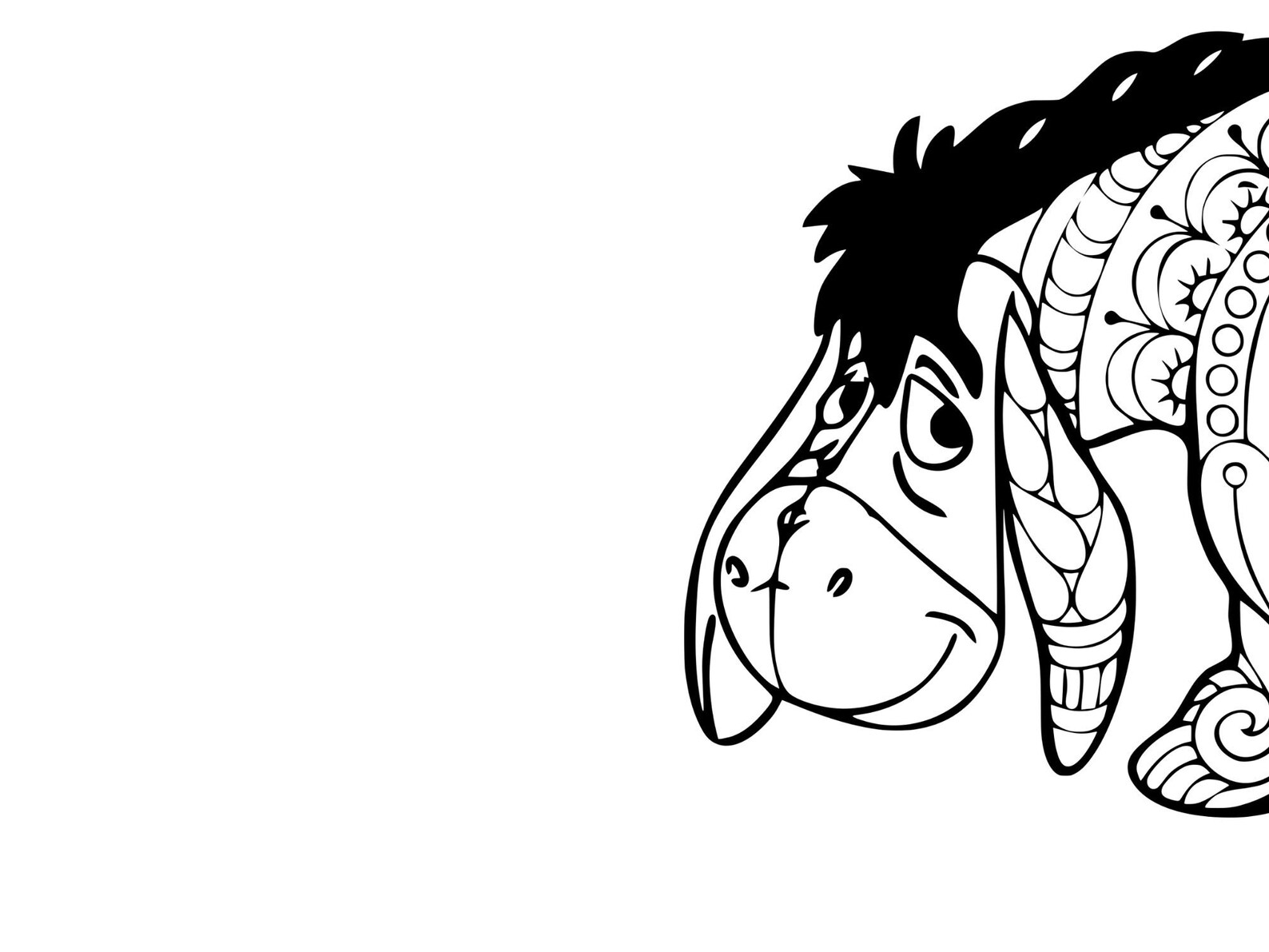 Eeyore, PDF, SVG, DXF, Png, Winnie the Pooh, Christopher Robin, Mandala ...