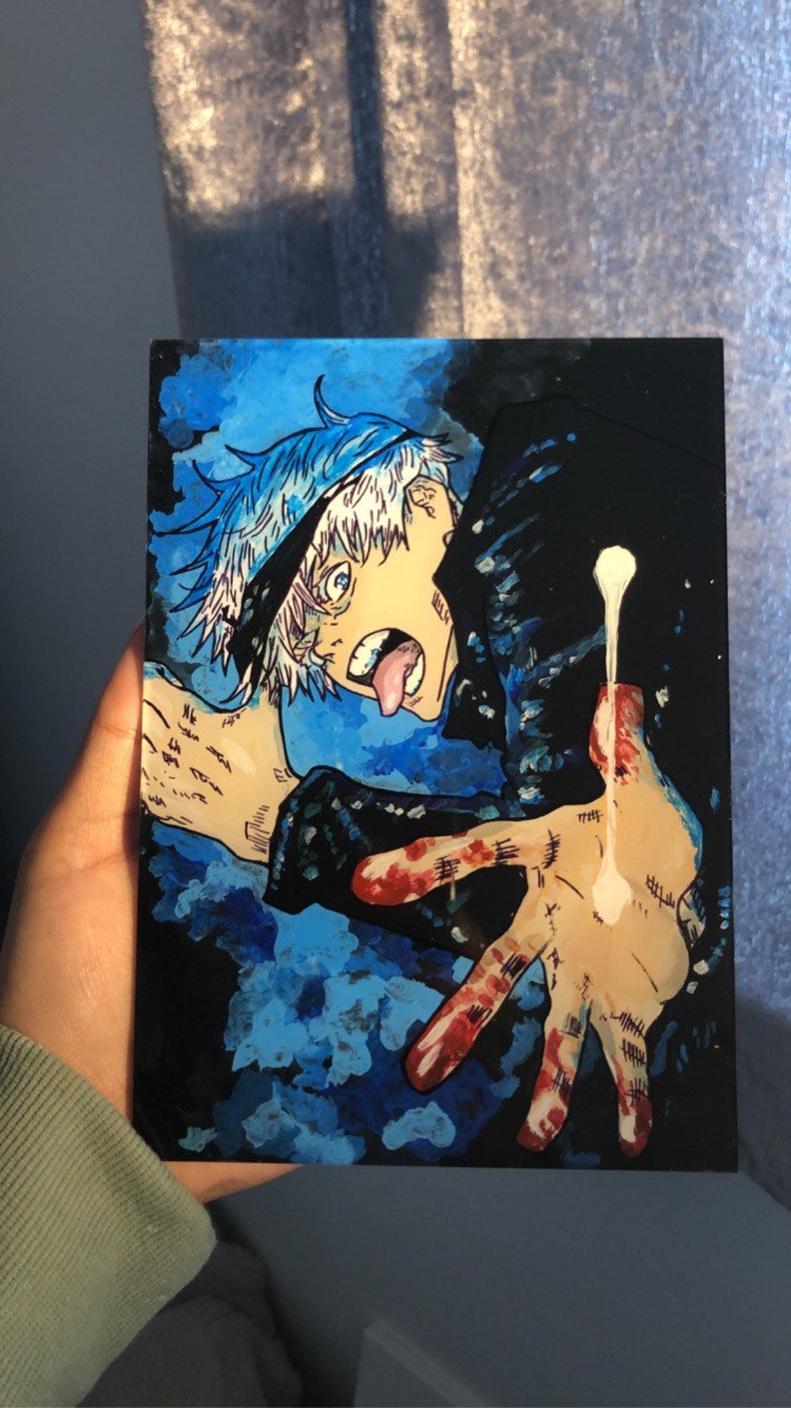 Gojo Satoru - Jujutsu Kaisen - 5in X 7in Acrylic Glass Painting - Etsy