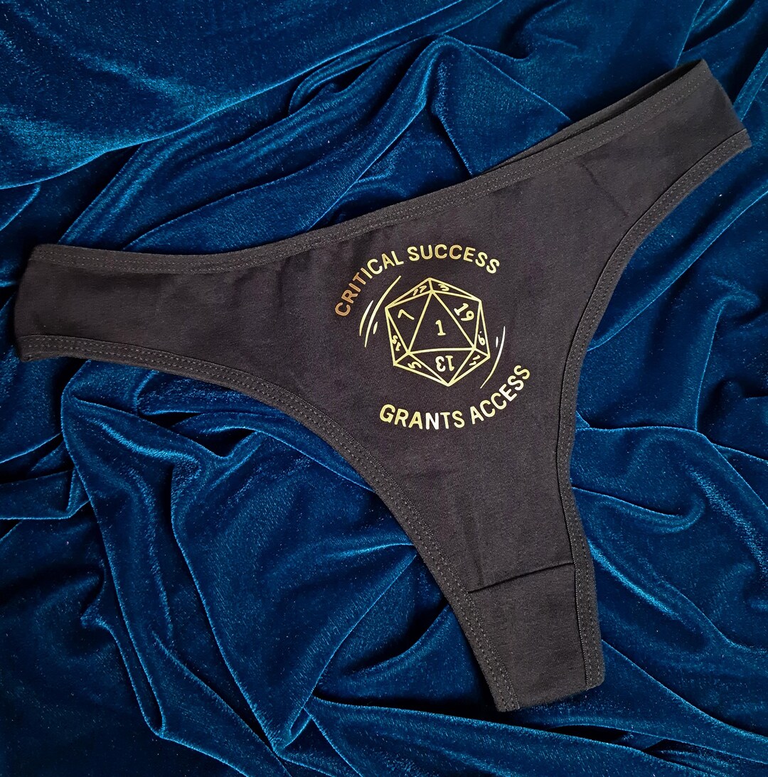 Critical Success Thong – Gold D20 Dice Print – Nerdy D&D – RPG Nerdy ...