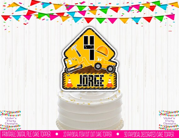 Construction Cake Topper Construction Party Favors First - Etsy