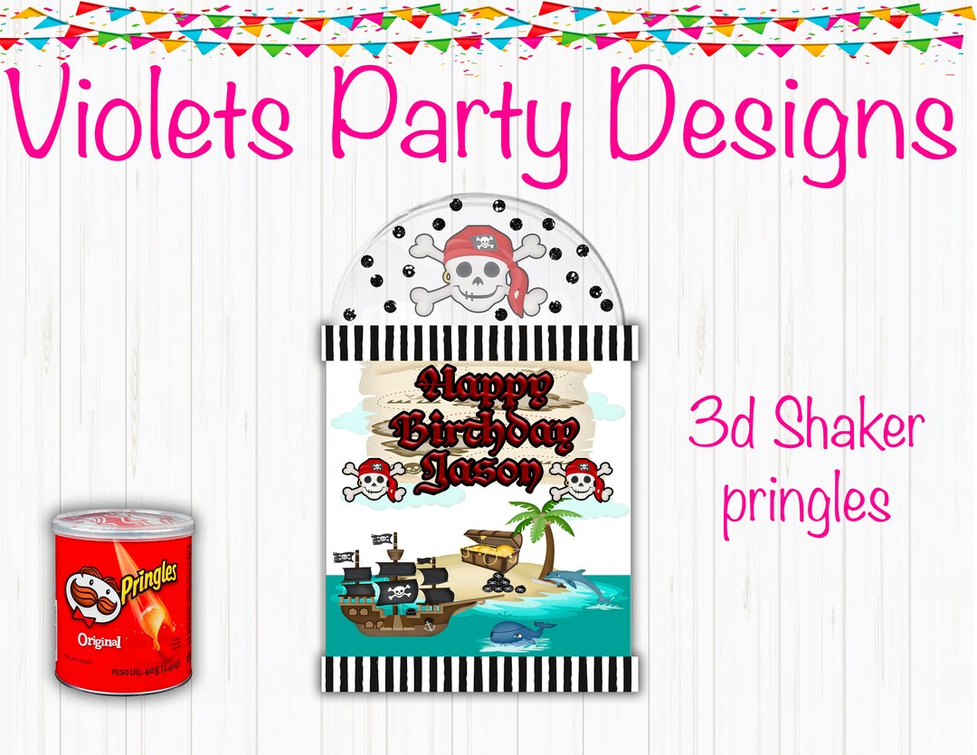 3D Pirate Pringle Shaker, Pirate Party Decor, Pirate Party Favors ...