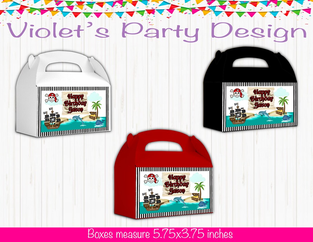 Pirate Gable Boxes, Gable Box Favors, Gable Boxes, Pirate Gift Box ...