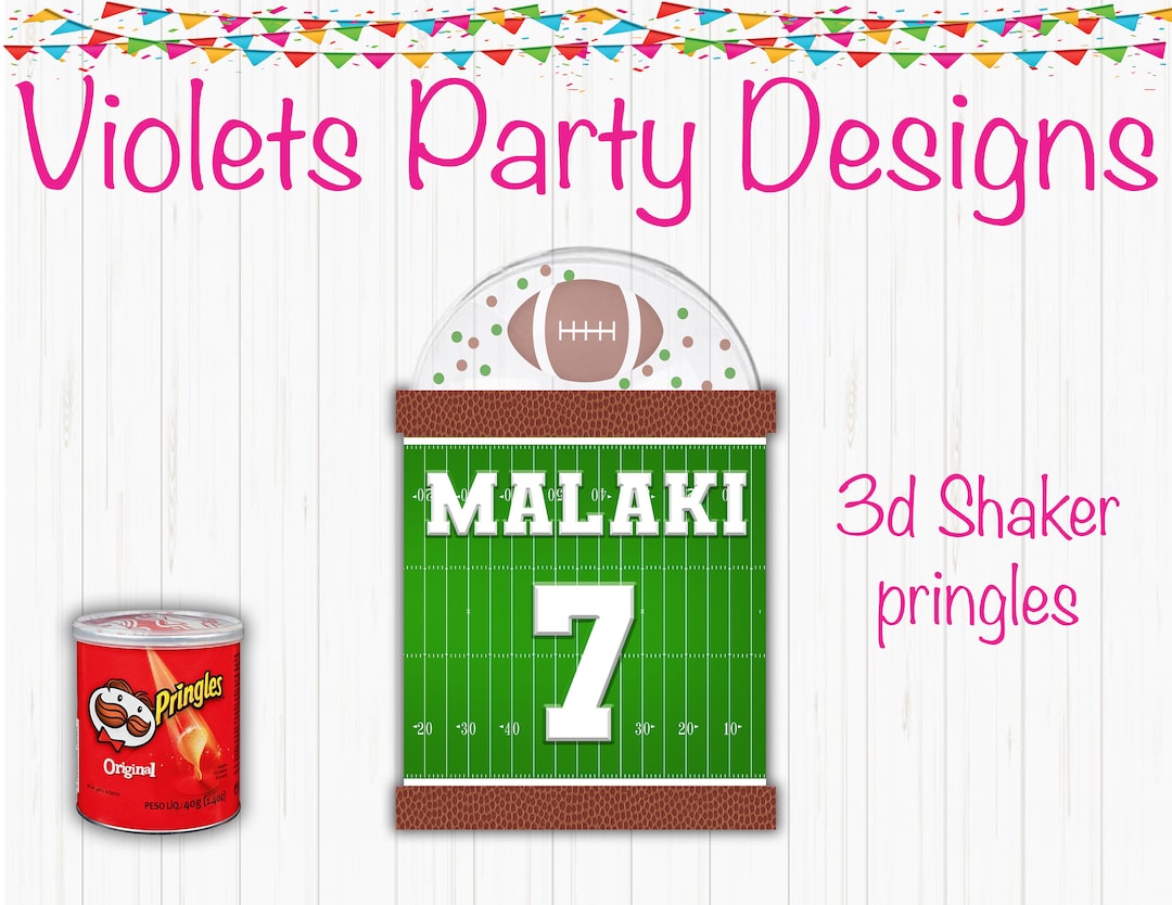 3D Football Pringle Shakers, Football Chips, Football Favors, Football ...