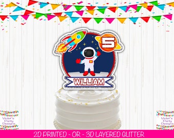 Space Cake Topper, Galaxy Cake Topper, Rocket Ship Cake Topper, Outer ...