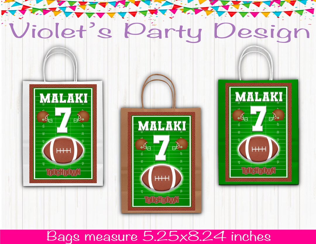Football Paper Bags, Football Birthday Party, Football Party Cake ...