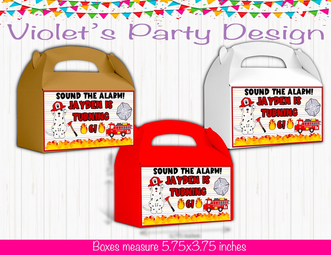 Firetruck Gable Box, Firetruck Birthday, Fireman Birthday,fire Station ...