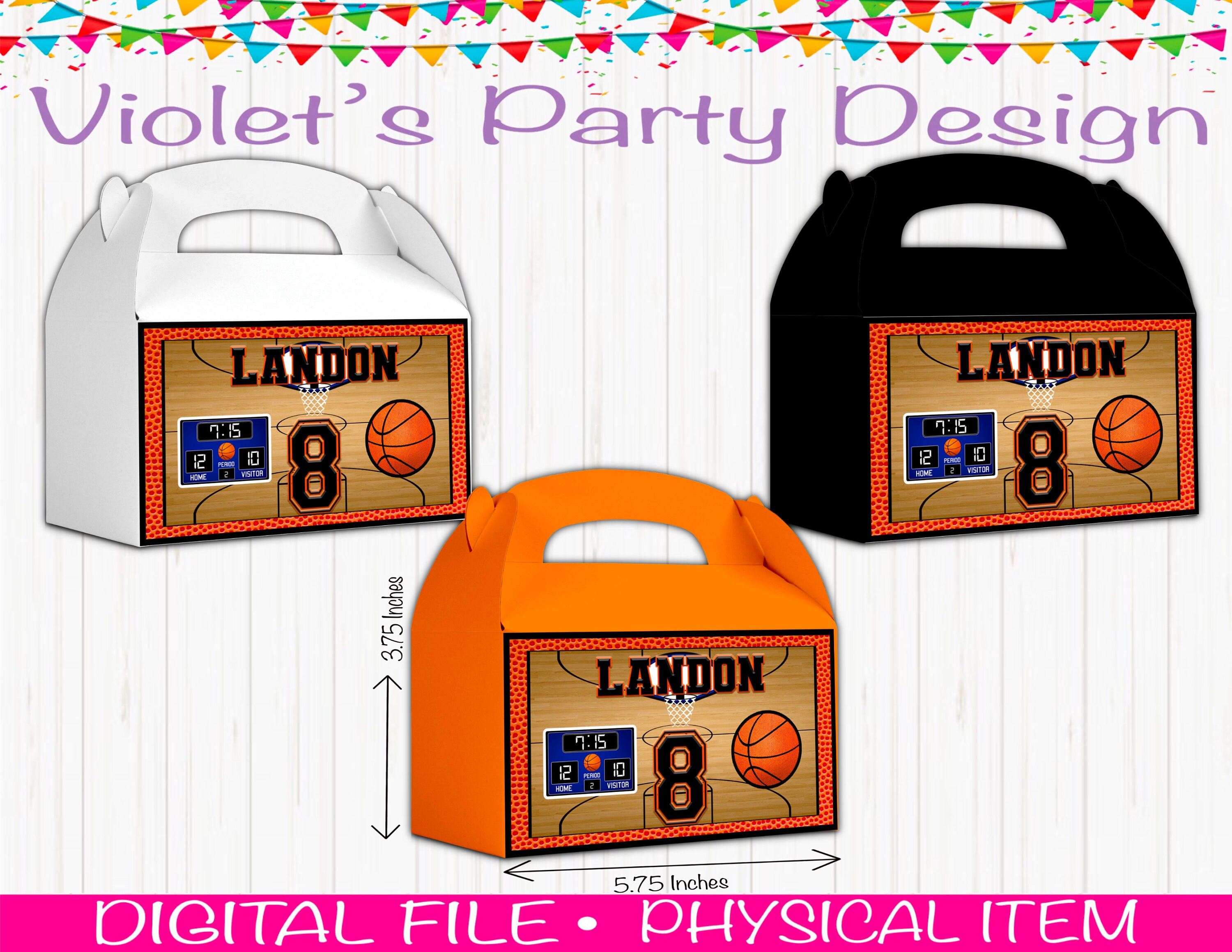 Basketball Gable Boxes Basketball Birthday Party Basketball - Etsy