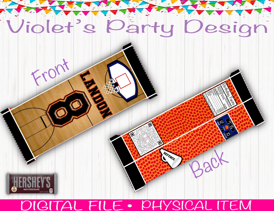 Basketball Chocolate Bar Wrappers, Birthday Chocolate Bar Wraps ...