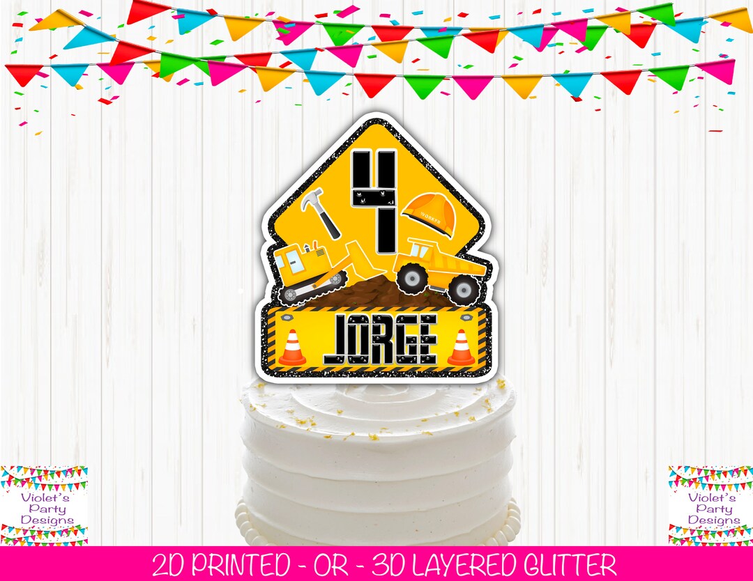 Construction Cake Topper, Construction Party Favors, First Birthday ...