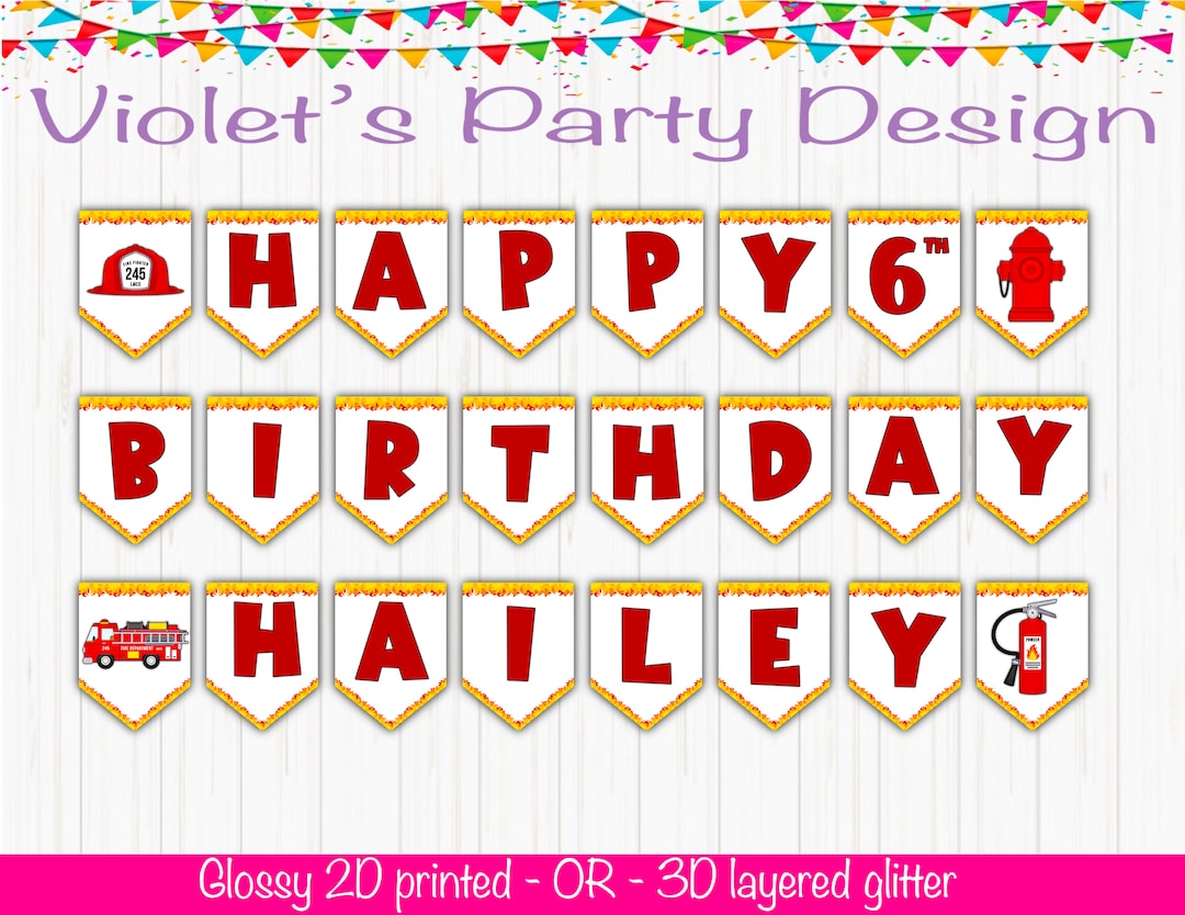 Fireman Banner, Fireman Party Decor, Fireman Decoration, Firefighter ...