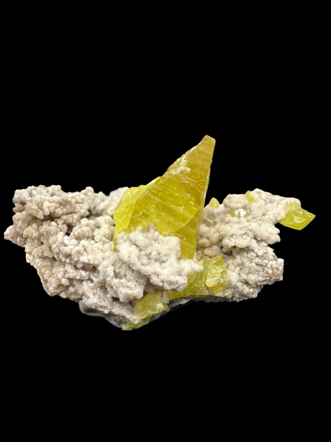 Top Quality Bright Yellow Sulfur Skeletal Tabular Crystal Cluster With ...