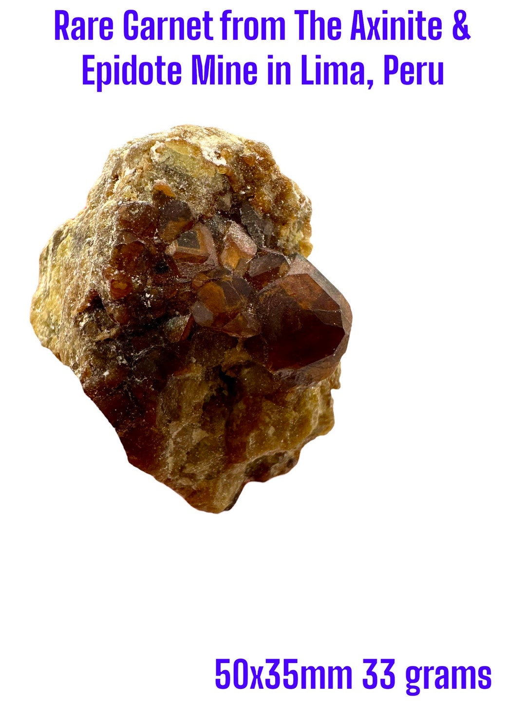 RARE Garnet Mineral Specimen From the Axonite and Epidote Mine in Lima ...