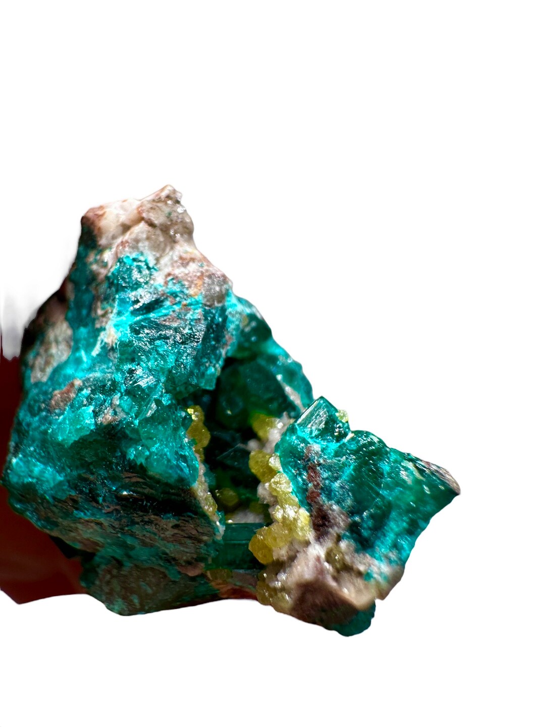 Epidote on DIOPTASE on Matrix Crystals Mineral Specimen Gemstone - Etsy