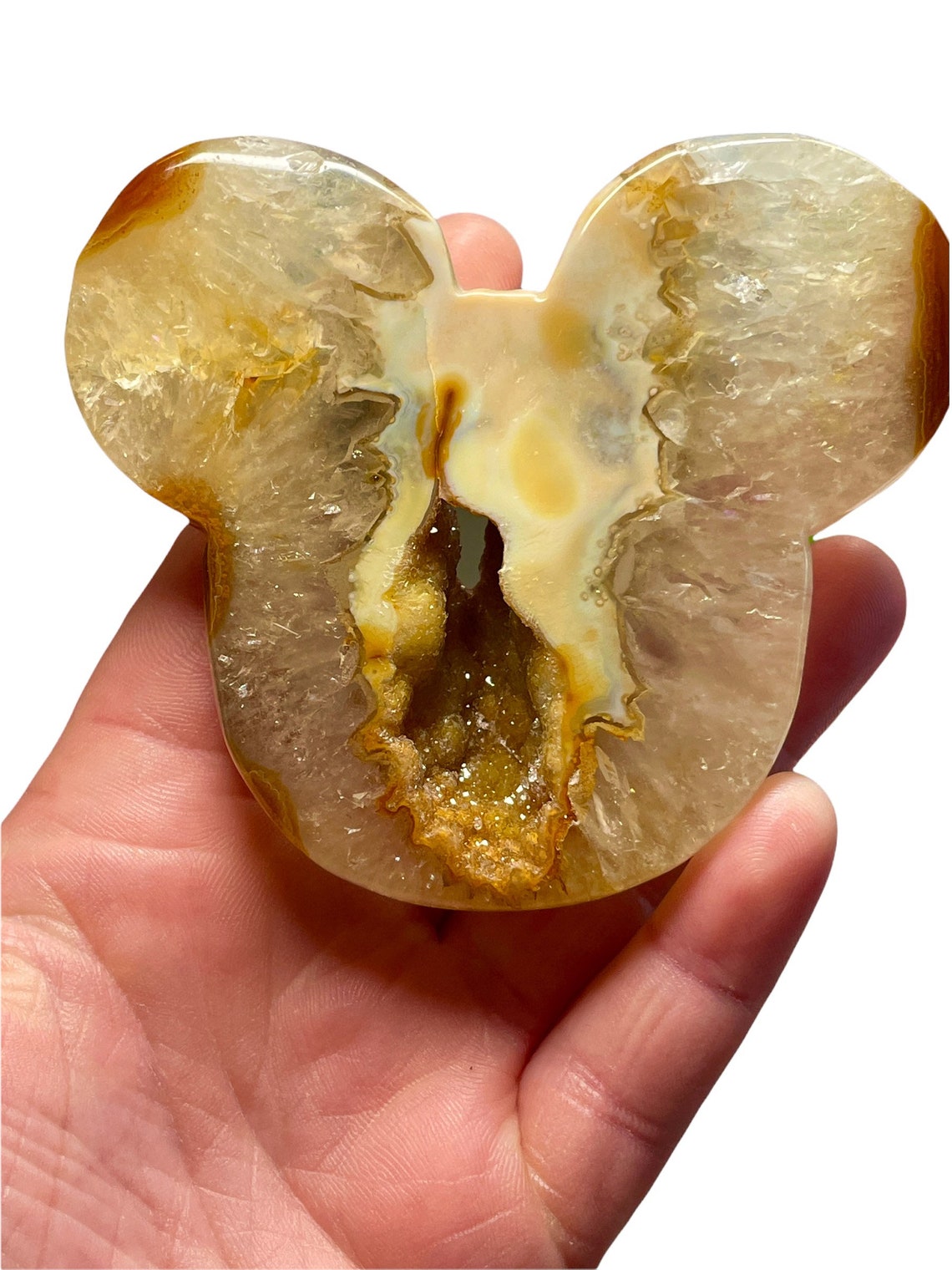 Big Mickey Mouse Shape Shiny Crystal Carvings Druzy Agates Disneyland ...
