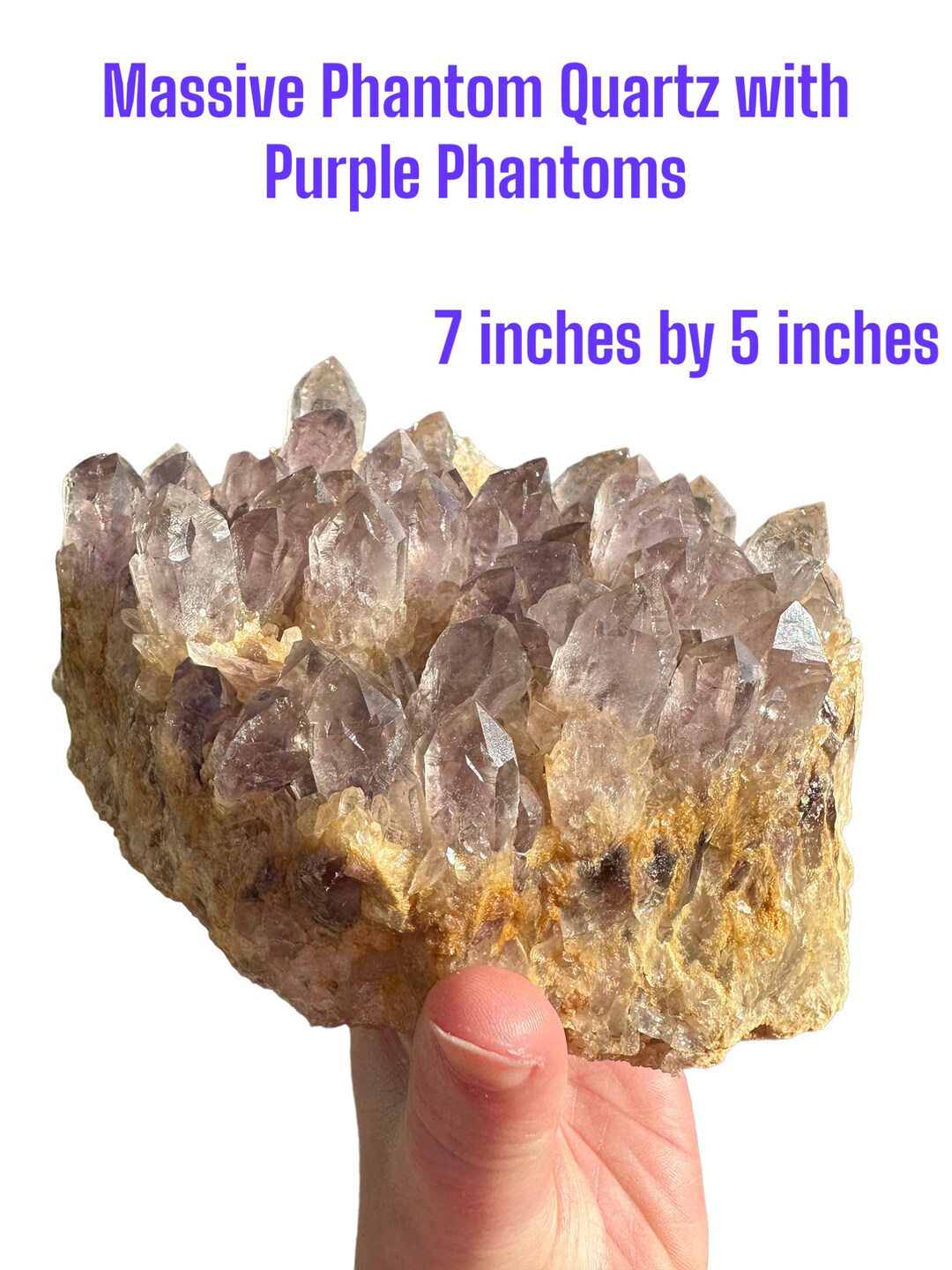 HUGE 5 Pound Purple Phantom Quartz Cluster Mineral Specimen Crystal ...