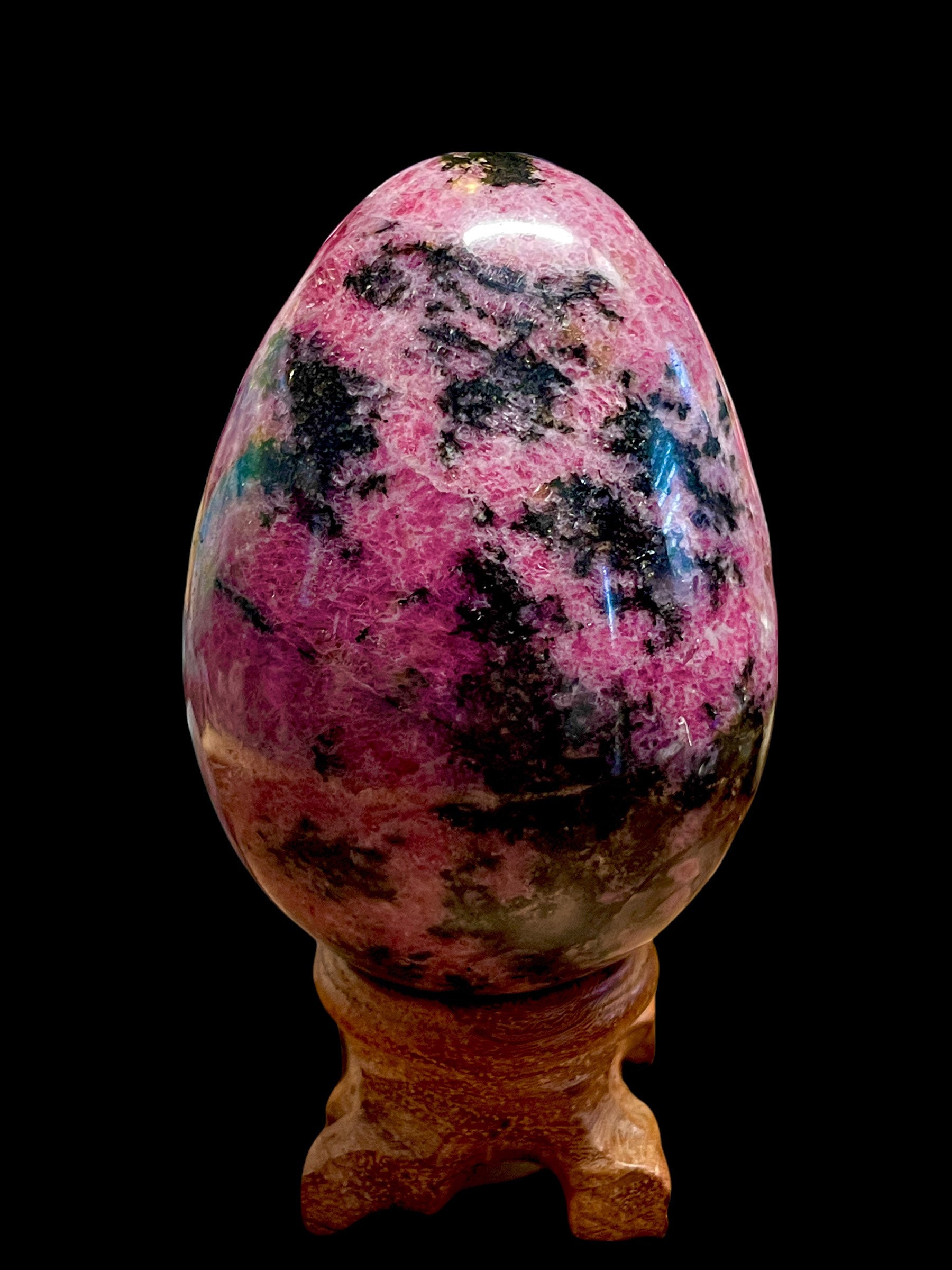 Large Heavy Rhodonite Egg Yoni Crystal Mineral Specimen Top | Etsy