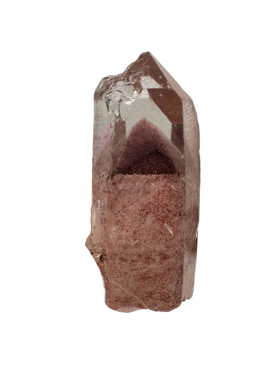 3D Deep Red Phantom Quartz Crystal Gemstone Mineral Specimen With ...