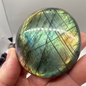 Large Rainbow Sunset Incredible Labradorite Flash Palmstone Crystal ...