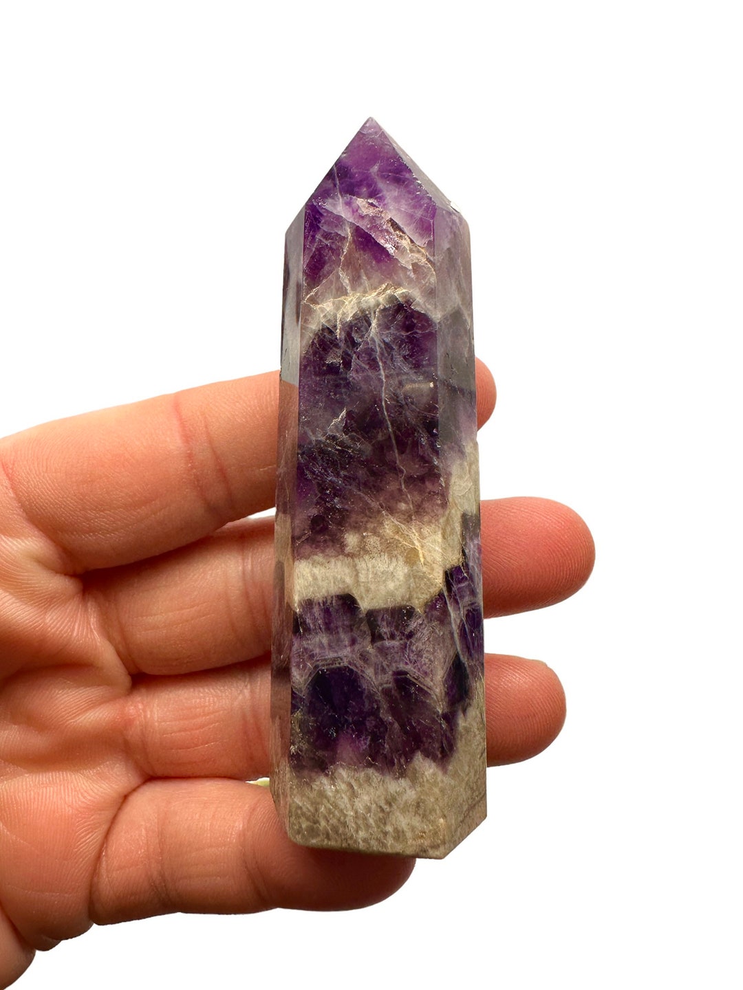 42 Gram DREAM AMETHYST TOWER With Crazy Chevron Banding Crystal Mineral ...