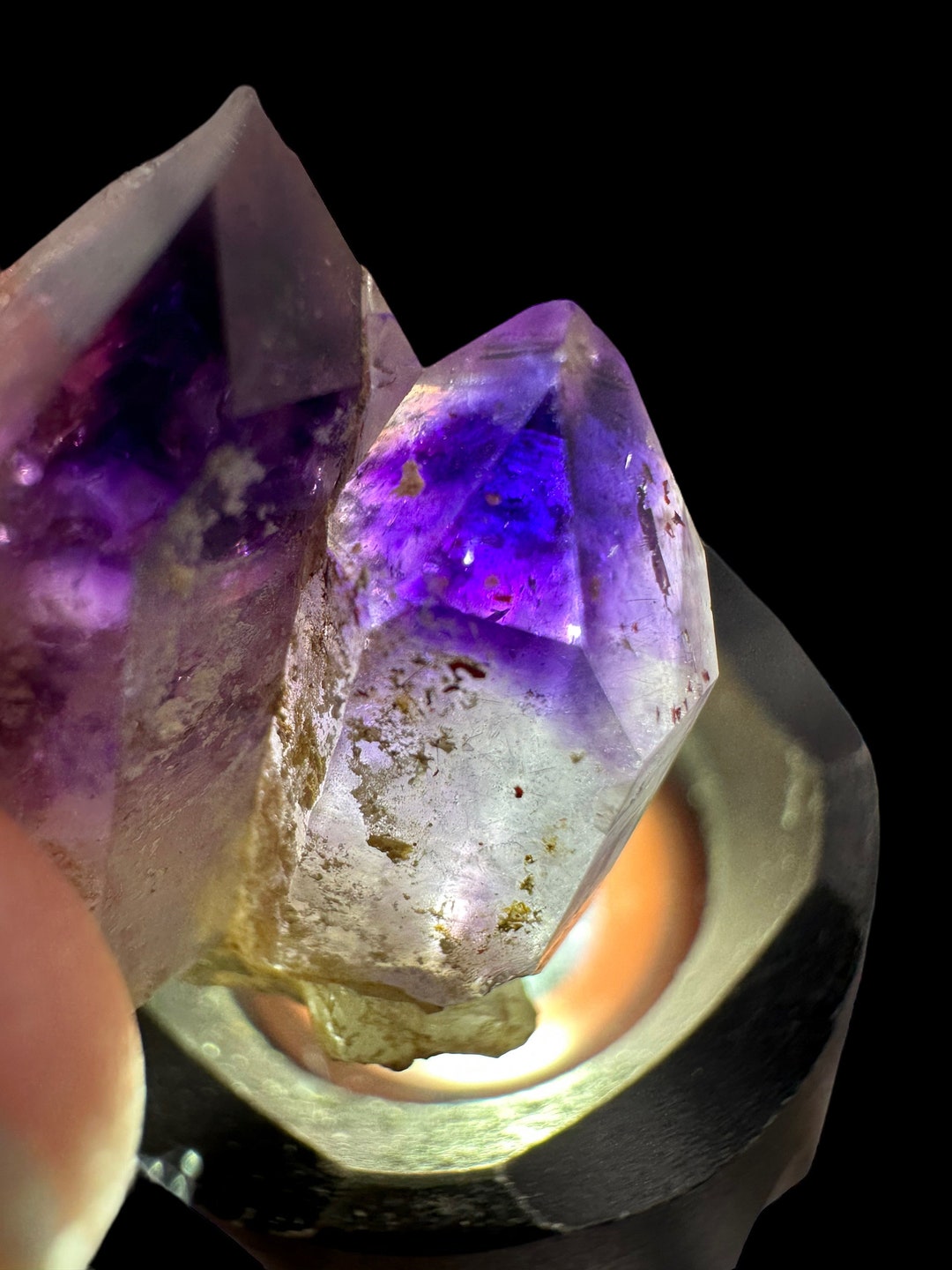 Purple Phantom Amethyst Crystal With Mobile Enhydro From Goboboseb ...