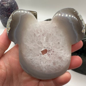 Big Mickey Mouse Shape Shiny Crystal Carvings Druzy Agates Disneyland ...
