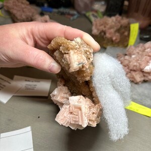 A Large Gorgeous Halite on Trona Pink Chalky Salt Mineral Specimen ...