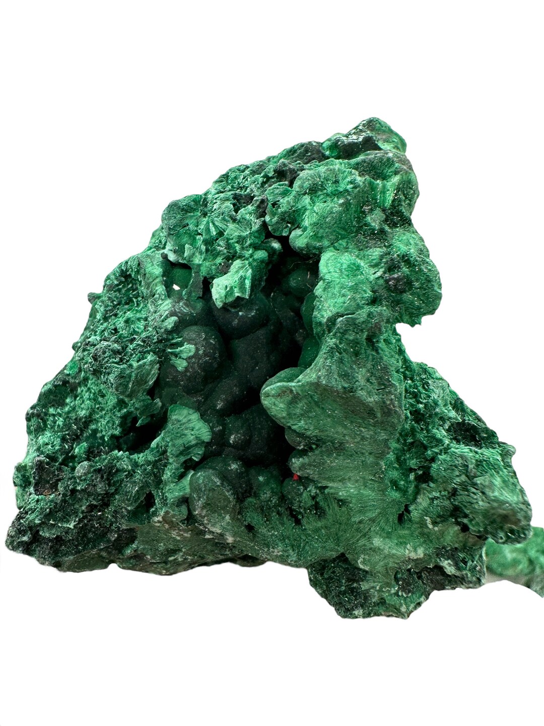 Large Velvet Fibrous Malachite Freeform Copper Mineral Specimen Crystal ...