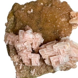 A Large Gorgeous Halite on Trona Pink Chalky Salt Mineral Specimen ...