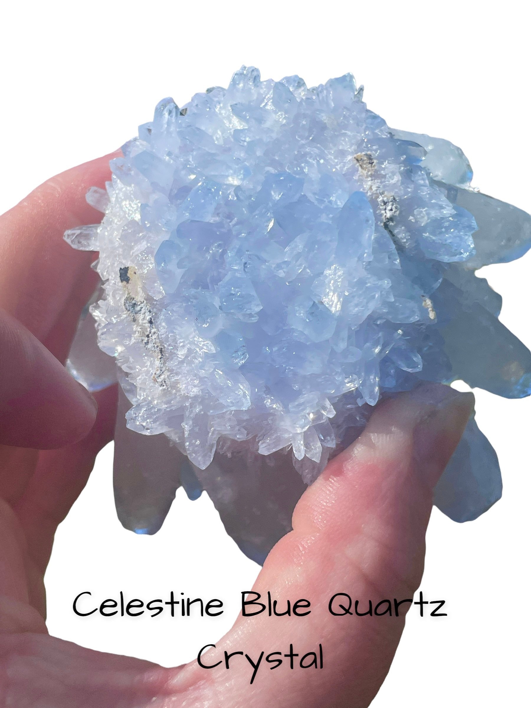A Clear Quartz Celestine Blue Quartz Crystal Mineral Specimen | Etsy