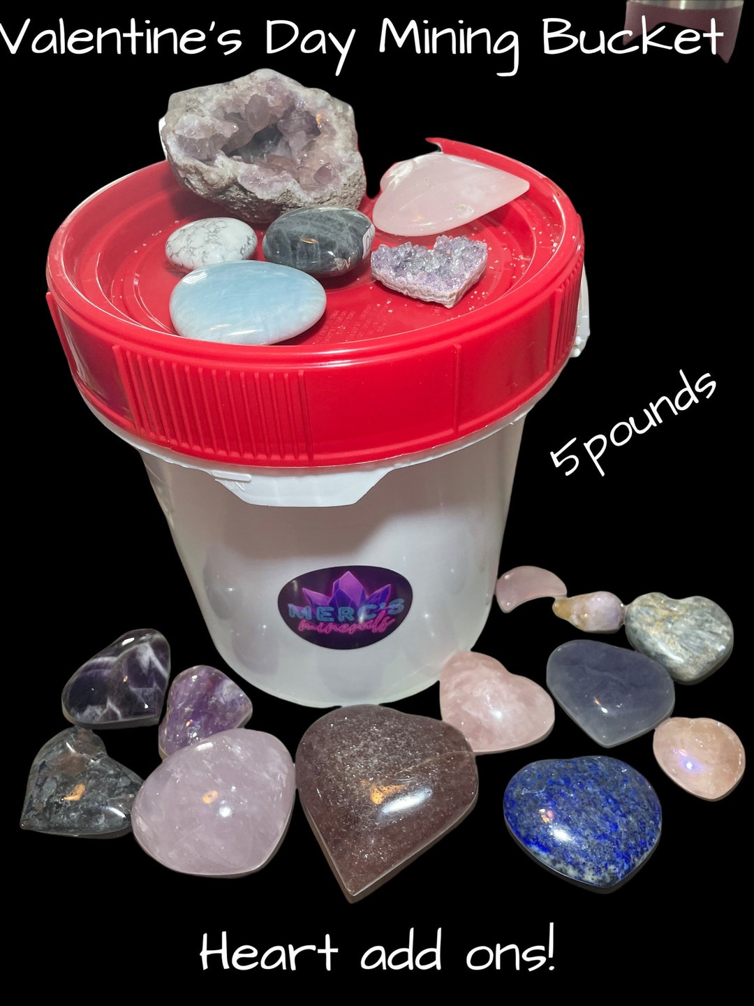 Christmas Mining Buckets 7-8 Pounds of Rocks & Tumbled Stones! Raw ...