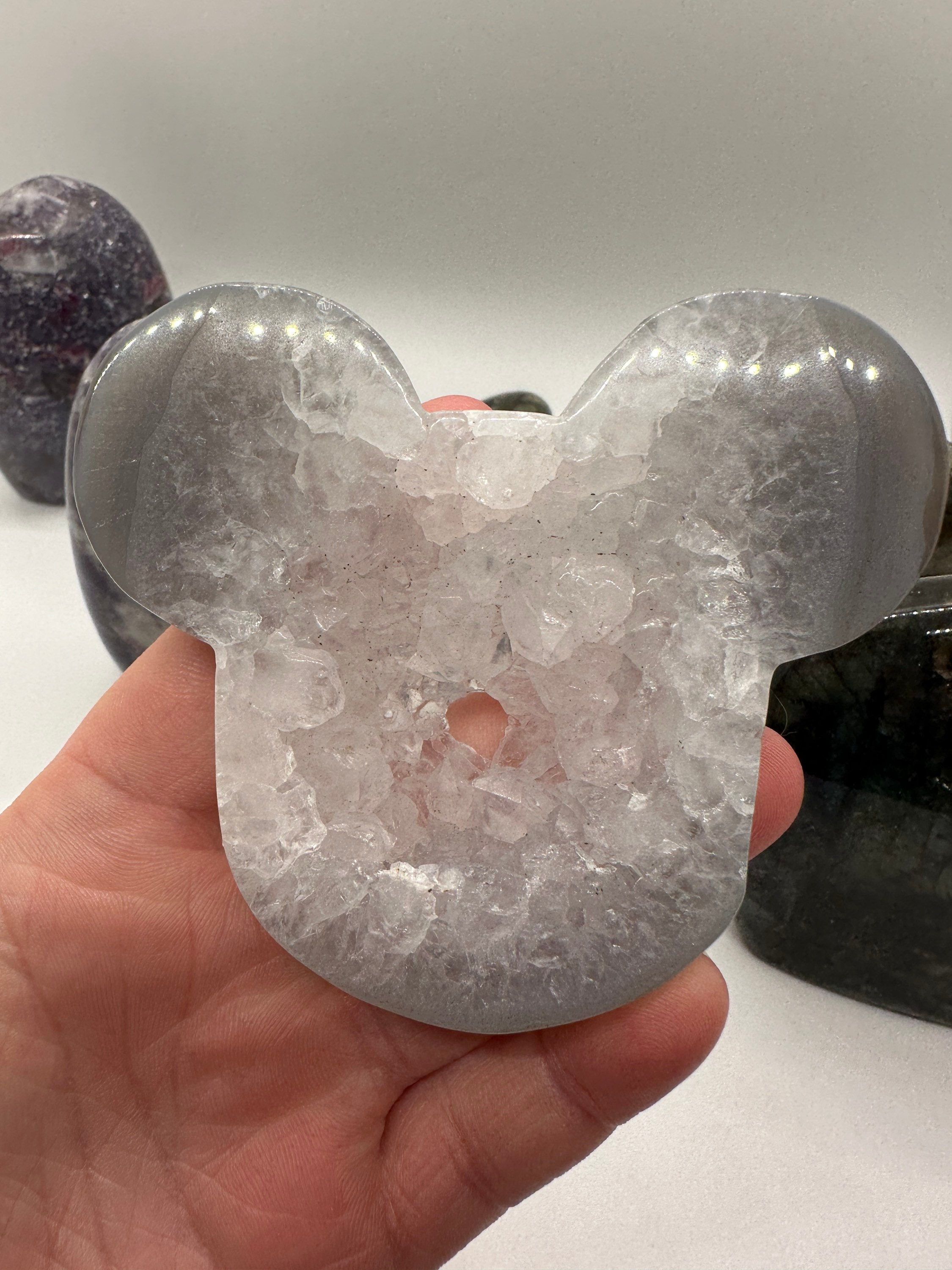 Big Mickey Mouse Shape Shiny Crystal Carvings Druzy Agates Disneyland ...