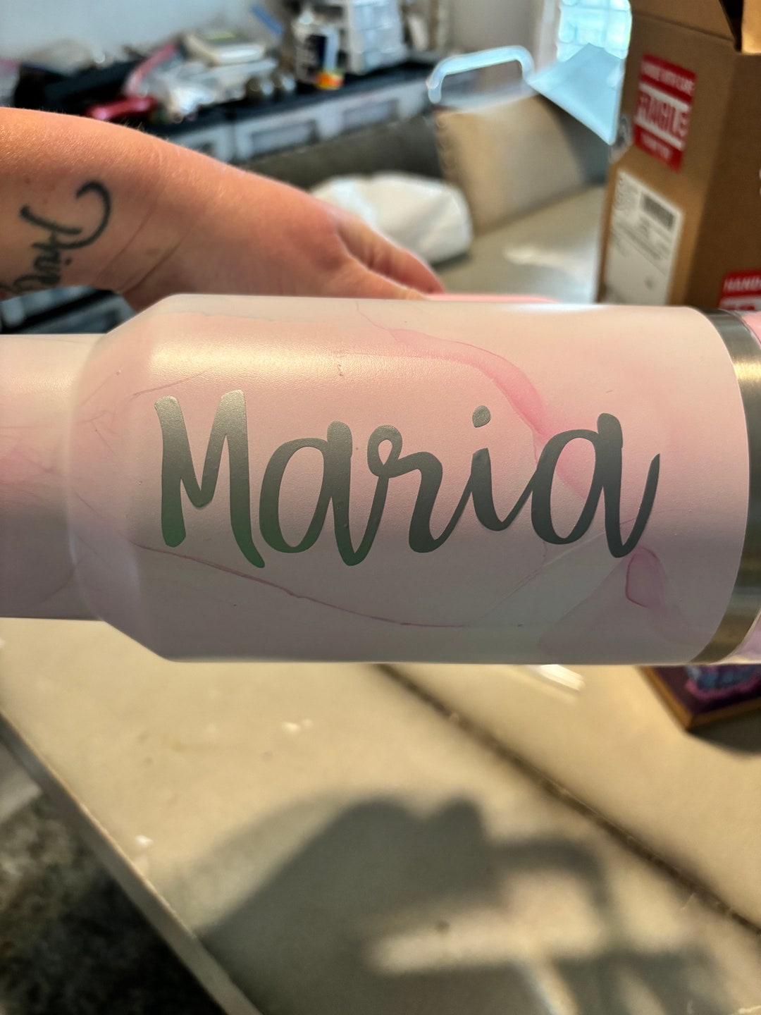 Personalized Customized 40oz Adventure STANLEY Cup Pink Target Water Color Dusk Thirst Quencher ...