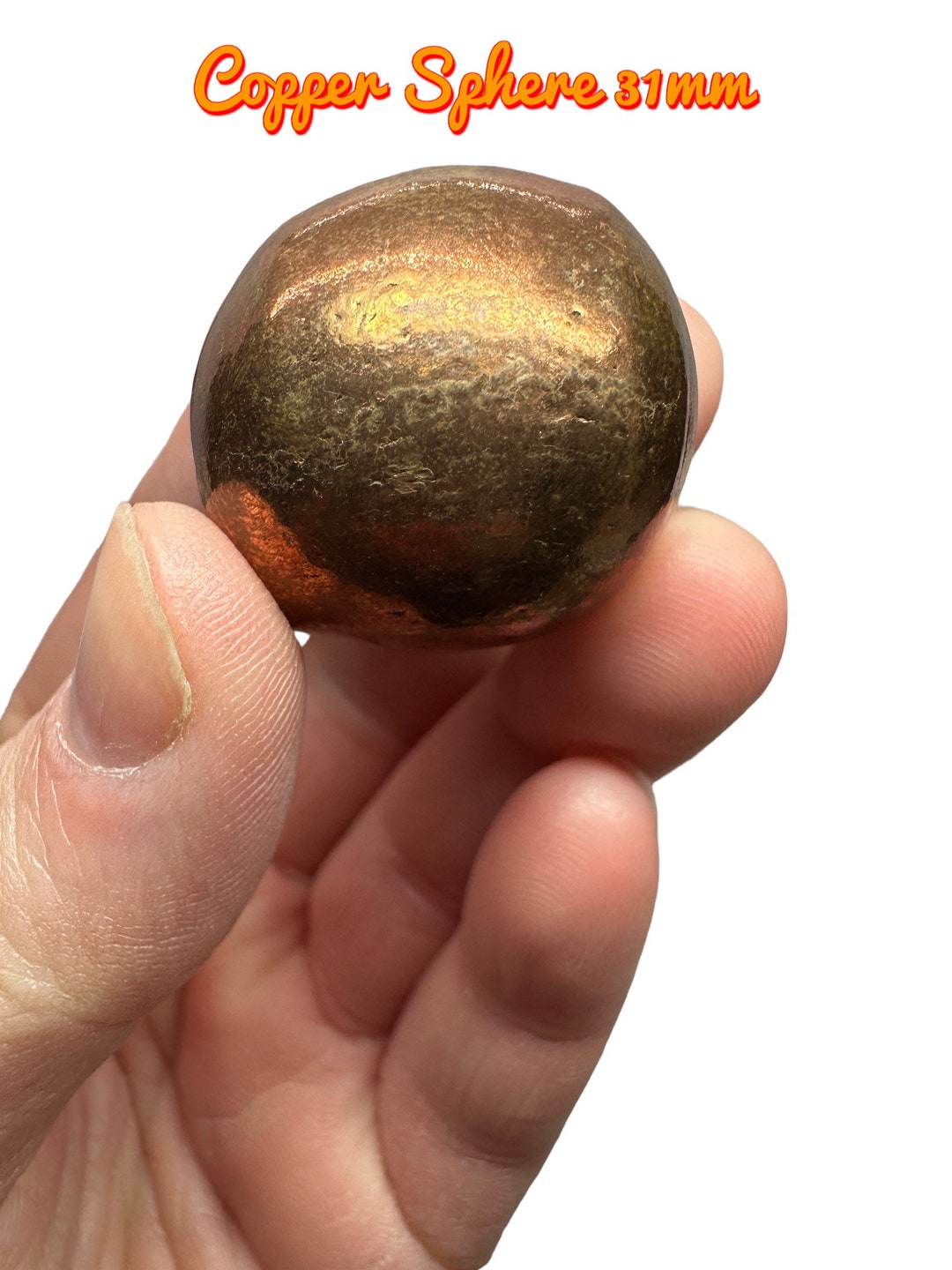 All Natural Copper Ball Orbs Sphere 105 Grams and 30mm Raw Mineral ...