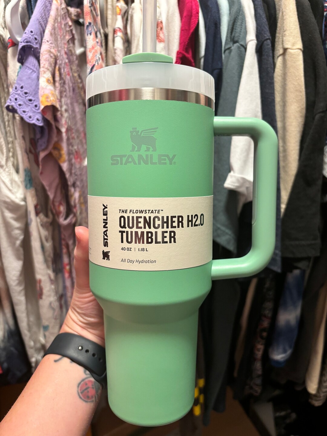 Personalized Customized 40oz Adventure STANLEY Cup Green Jade Thirst ...