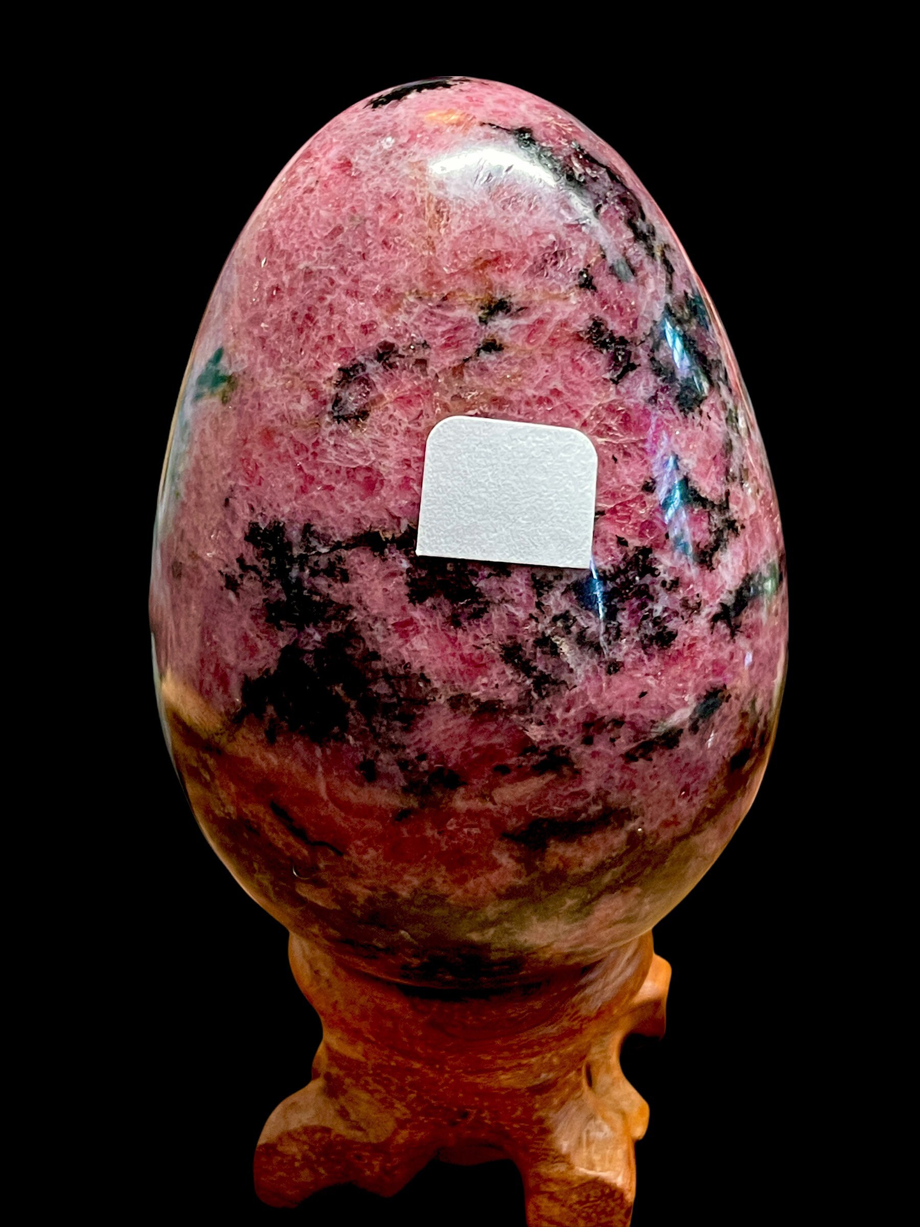 Large Heavy Rhodonite Egg Yoni Crystal Mineral Specimen Top | Etsy