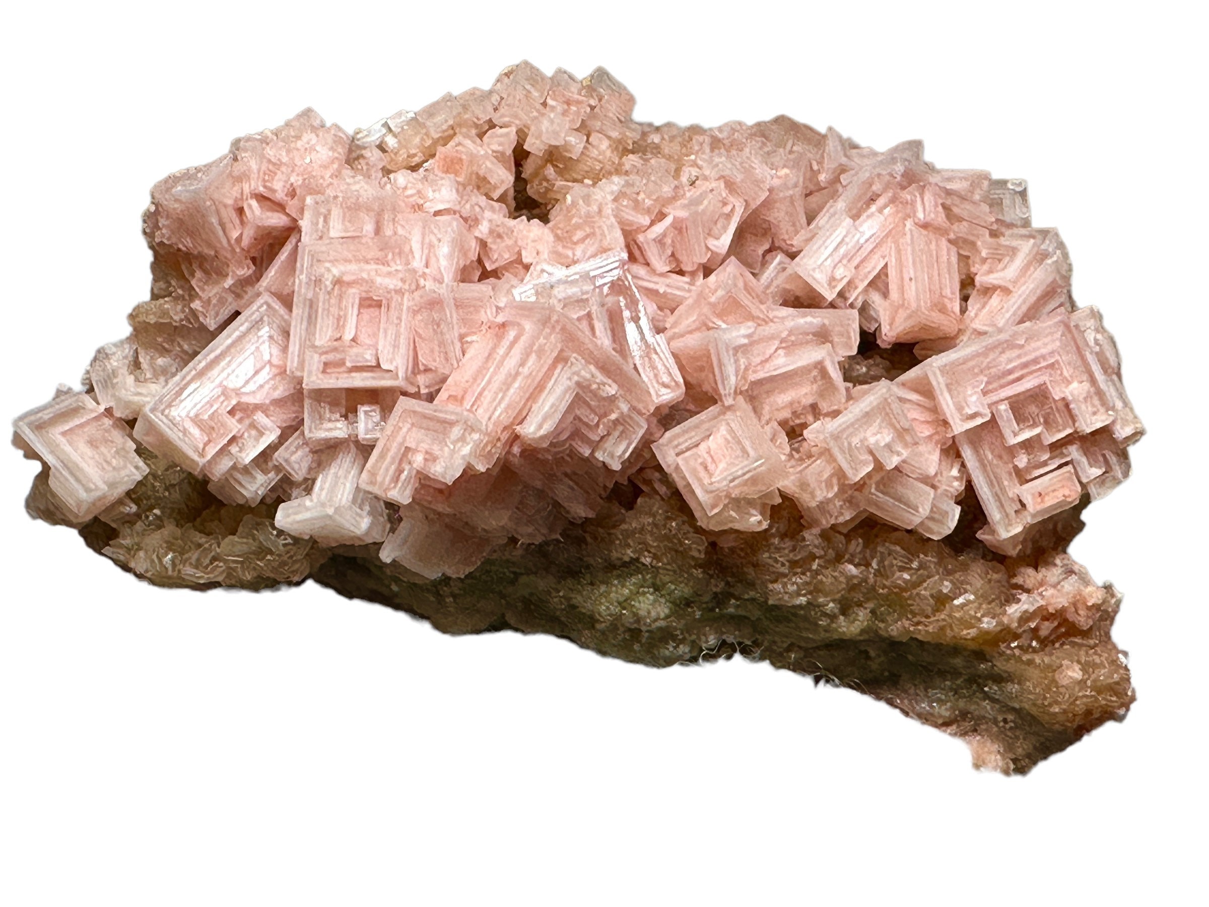A Large Gorgeous Halite on Trona Pink Chalky Salt Mineral Specimen ...