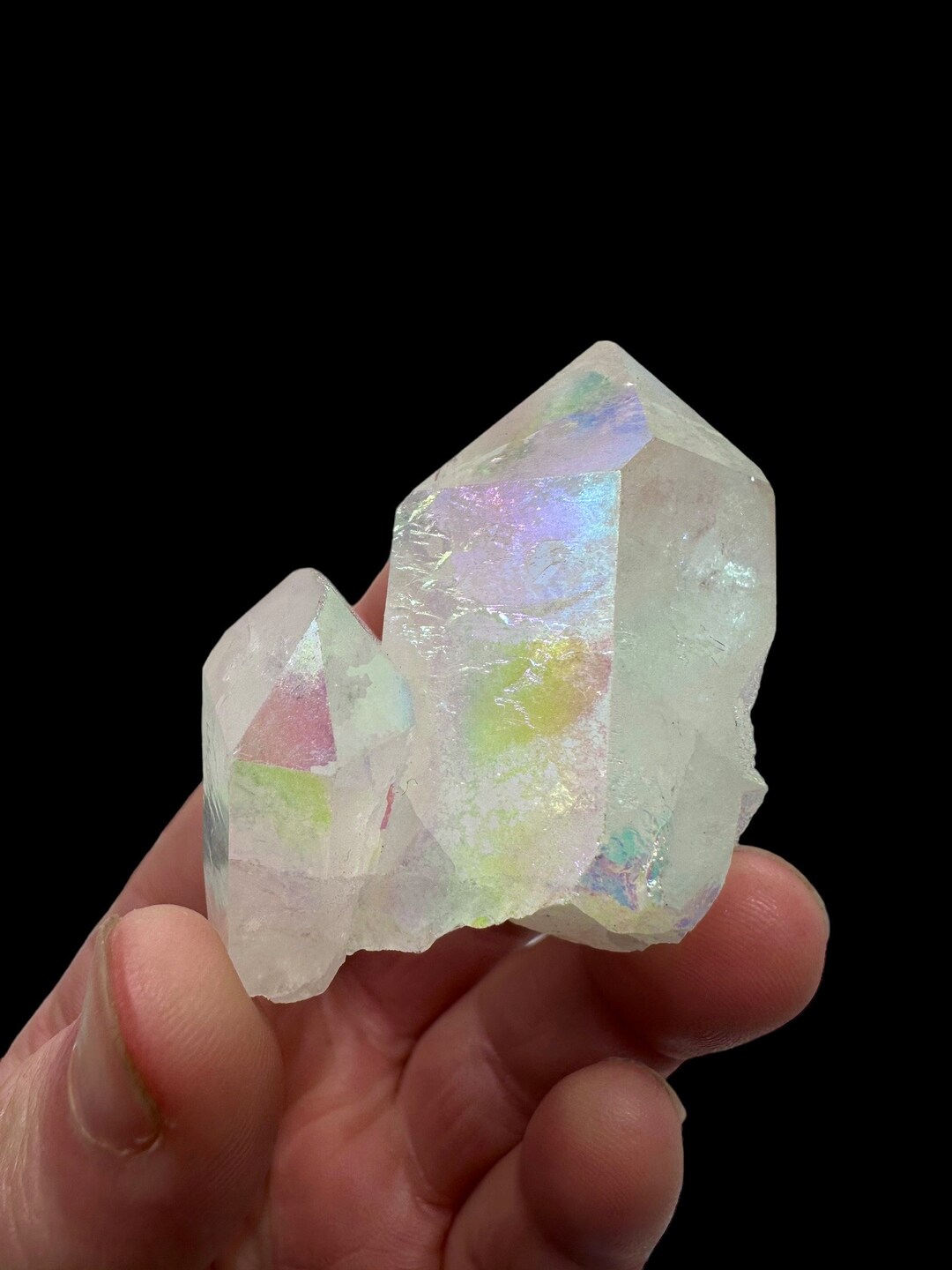 Aura Quartz Clear Rainbow Colors Gemstone Freeform Piece Crystal ...