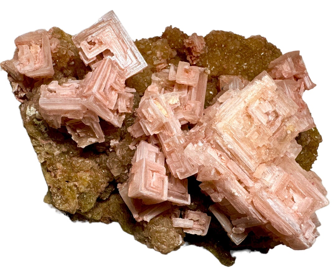 A Large Gorgeous Halite on Trona Pink Chalky Salt Mineral Specimen ...