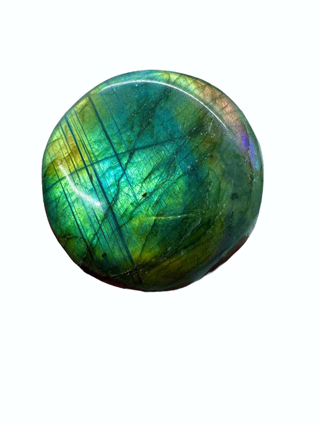Large Rainbow Sunset Incredible Labradorite Flash Palmstone Crystal ...