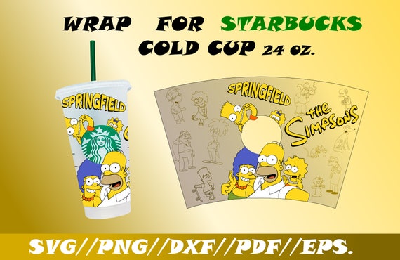 The Simpsons Full Wrap Svg Full Wrap for Starbucks Venti Cold - Etsy Canada